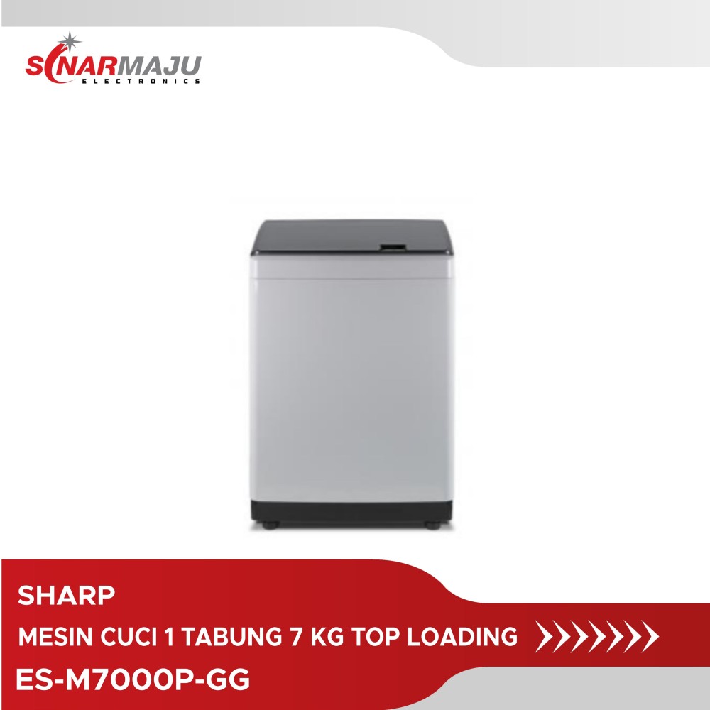 Mesin Cuci 1 Tabung Sharp 7 Kg Top Loading ES-M7000P-GG